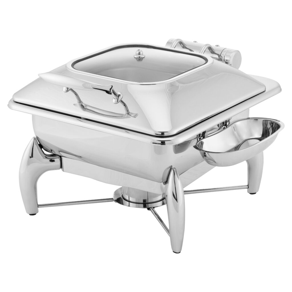 Rectangle Chafer Dish w/ Stand, 6 Qt, Glass Lid, Each - Lucerna ...
